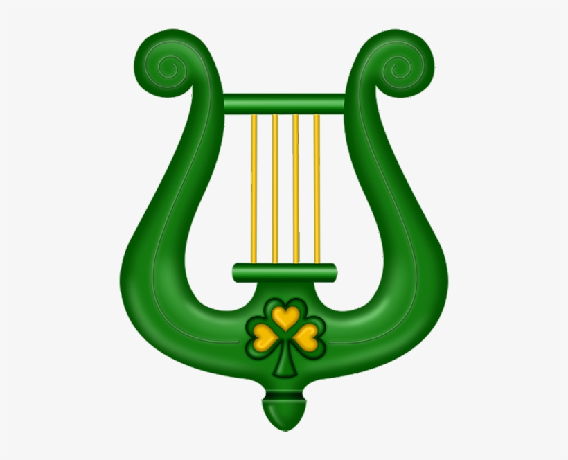 St Patricks Day Green Harp Clipart - Arpa De San Patricio - 500x608 PNG ...