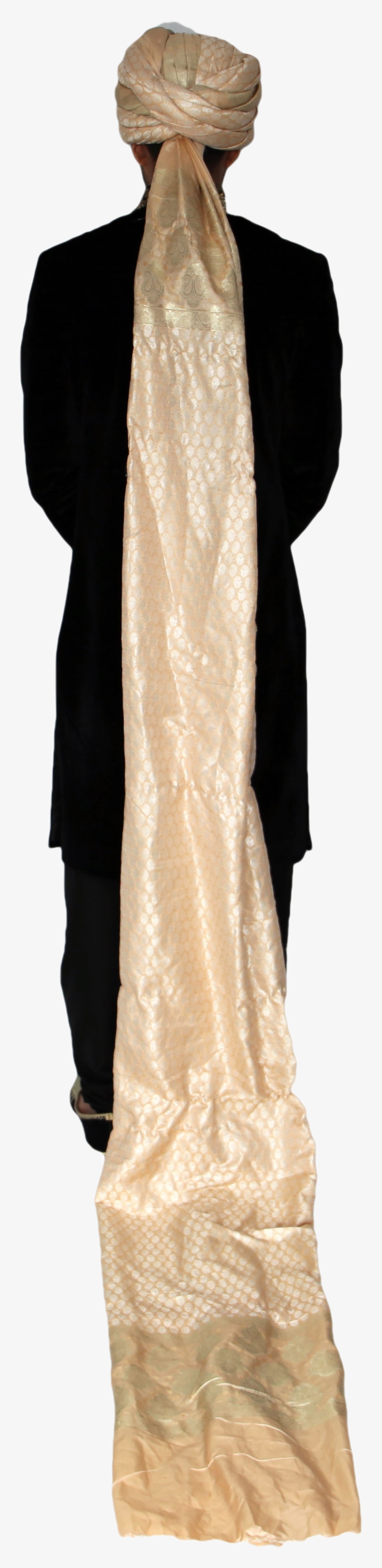Gold And Champagne Patterned Turban Safa Hat - Cape - 2232x3744 PNG ...