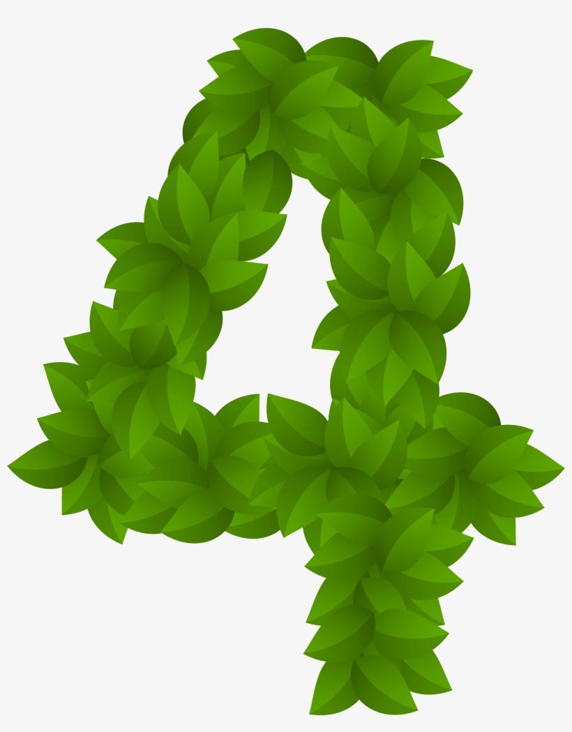Leaf Number Four Green Png Clip Art Image - 6495x8000 PNG Download - PNGkit