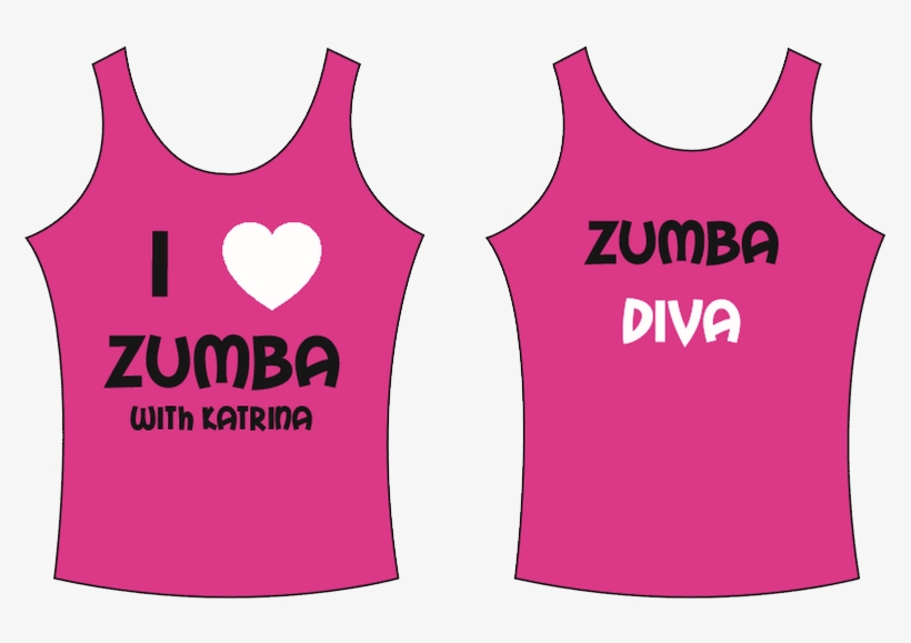 Pink 'i ♥ Zumba With Katrina' Vest Top - Active Tank - 807x520 PNG ...