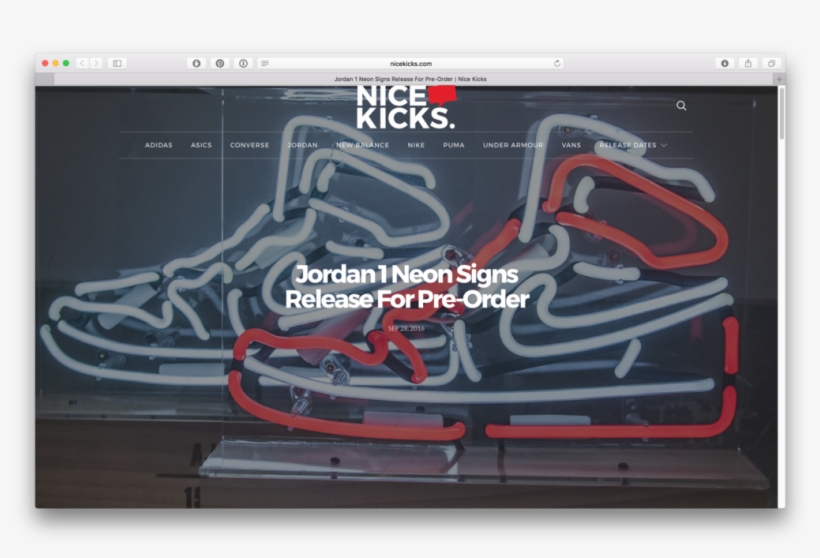 Our Air Jordan Neon Sign Featured In Nice Kicks - Air Jordan 1 Neon ...