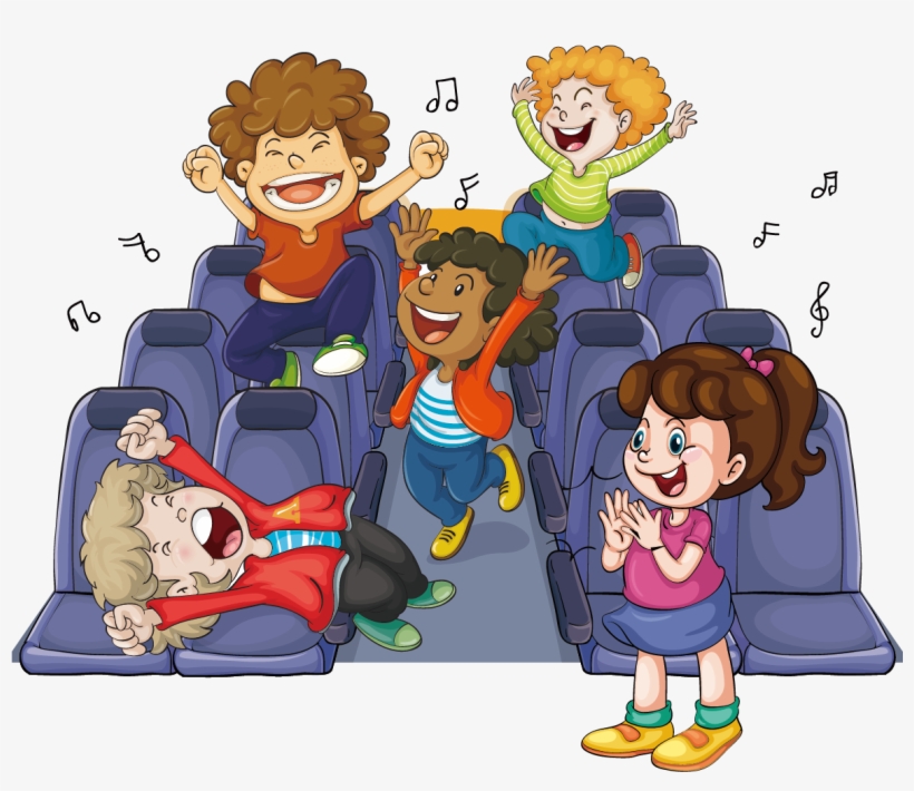 Singing Royalty Free Clip Art - Kids On The Bus Cartoon - 1182x966 PNG ...