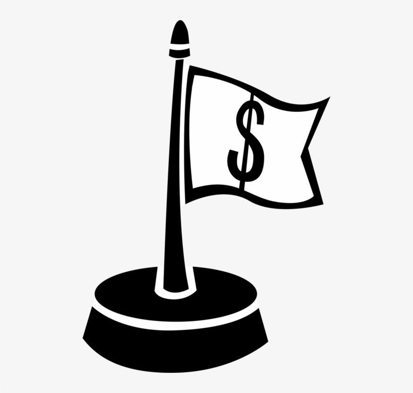 Vector Illustration Of Financial Concept Waving Flag - 492x700 PNG ...