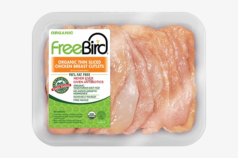 Organic Thin Sliced Chicken Breast Cutlets - Freebird - 600x600 PNG ...
