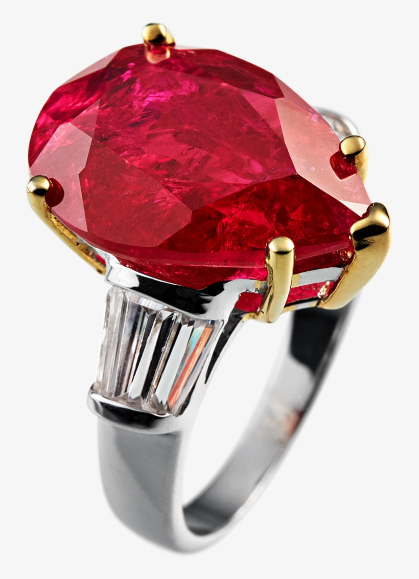Angelina Red Cirolit Gold Ring - Nug Ring - 1200x1200 PNG Download - PNGkit