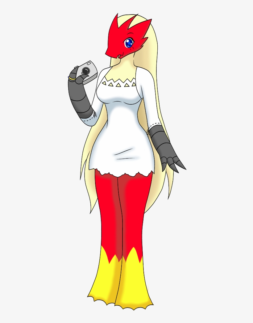 The Big Imageboard Tbib Blaziken Hair Blue Dress Hair - Cartoon - 420x1000 PNG Download - PNGkit