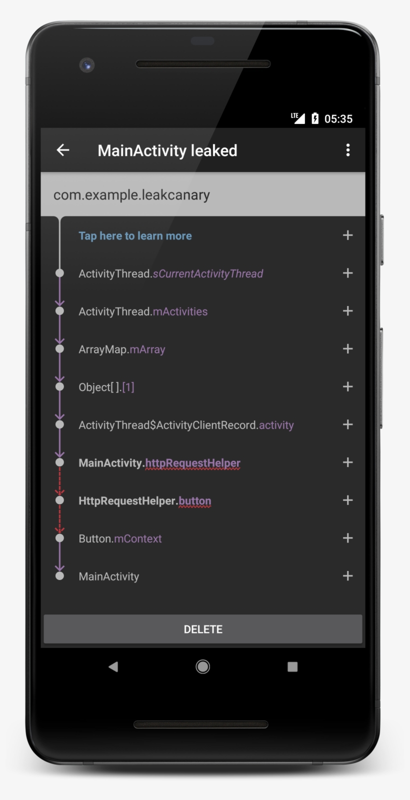 This Leak Was Caused By Either Mainactivity - Smartphone - 1370x2534 ...