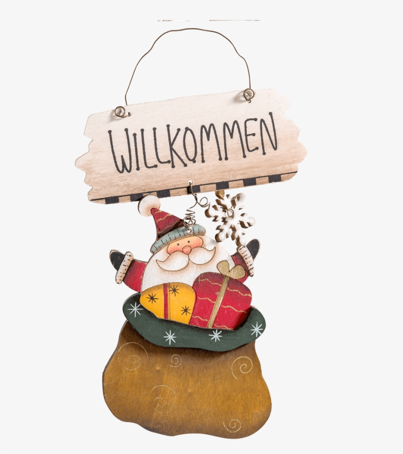 Door Sign Santa Claus "welcome" - Cartoon - 1000x1000 PNG Download - PNGkit
