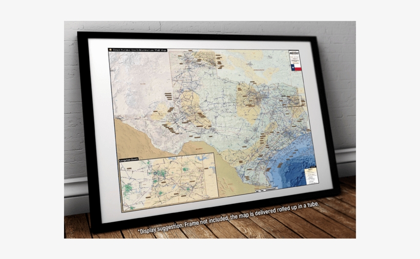 Texas Natural Gas Infrastructure Printed Wall Map Updated - Atlas ...