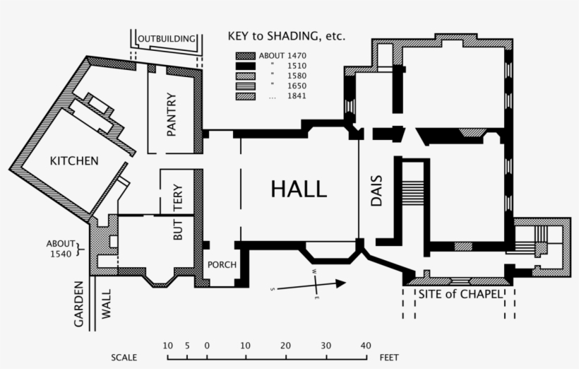 Horham Hall Blueprint - Medieval House Floor Plan - 1280x777 PNG ...