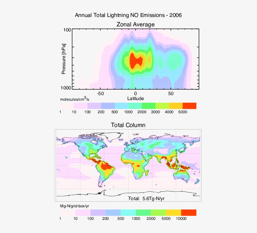 Emissions Of No From Lightning For - Map - 471x663 PNG Download - PNGkit