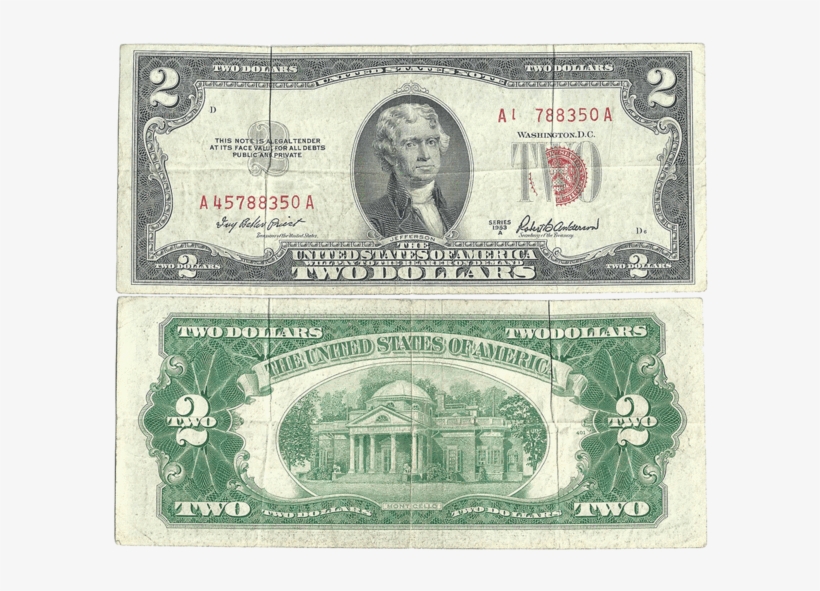Usd Two Dollar Bill - 600x600 PNG Download - PNGkit