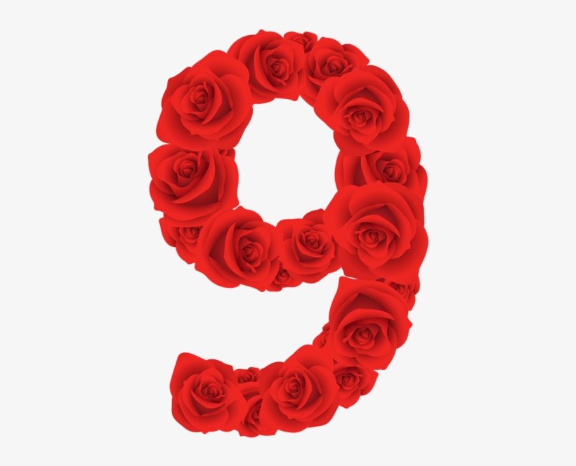 Miscellaneous - Red Rose Numbers - 419x600 PNG Download - PNGkit