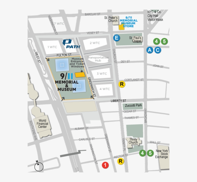 Group Bus Access - 911 Memorial On Map - 590x676 PNG Download - PNGkit