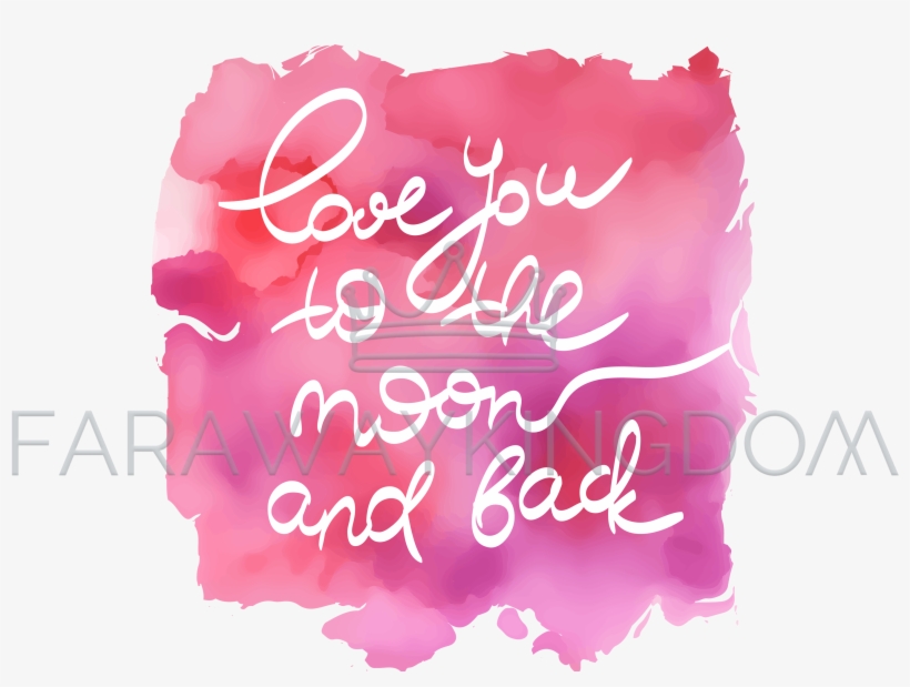 Lettering On Pink Watercolor Vector Illustration Set - Calligraphy ...
