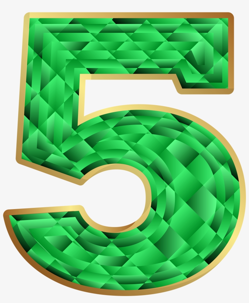 Download Transparent Emerald Number Five Png Clip Art Image - Soccer ...
