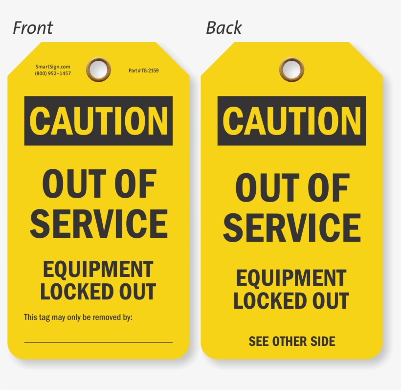 Out Of Service Equipment Locked Out Caution Tag - Orange - 800x800 PNG ...