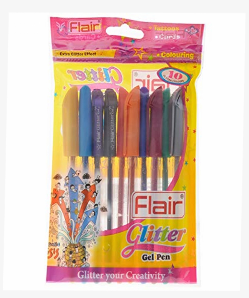 Flair Glitter - Glitter Pen Set Rupees - 1000x1225 PNG Download - PNGkit