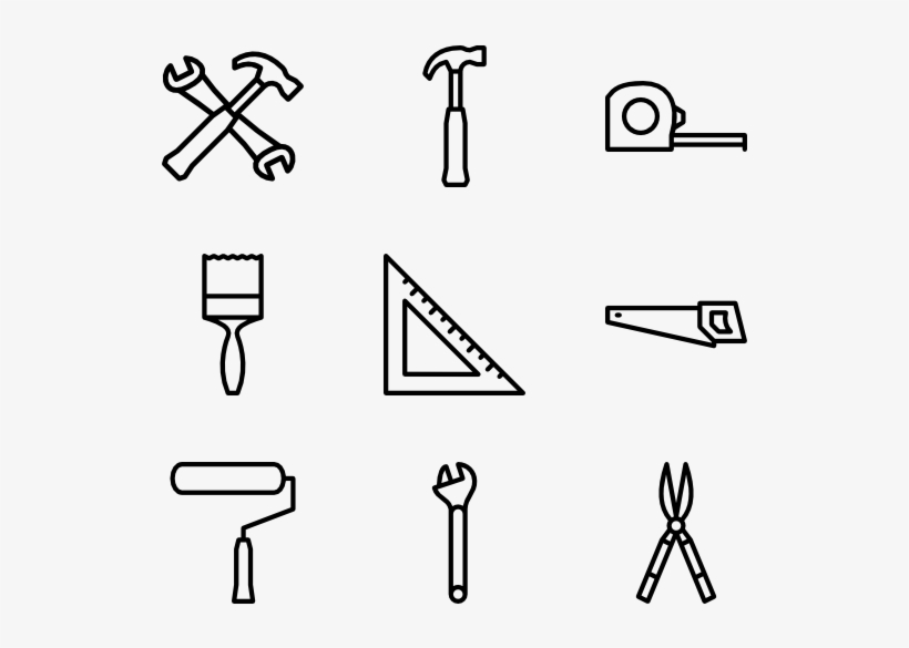 Tools - Line Art - 600x564 PNG Download - PNGkit