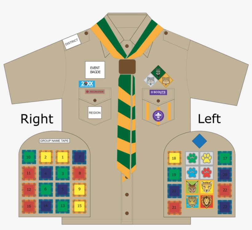 Cub Badge Chart 2017 - Scouts South Africa Badge Placement - 900x782 ...