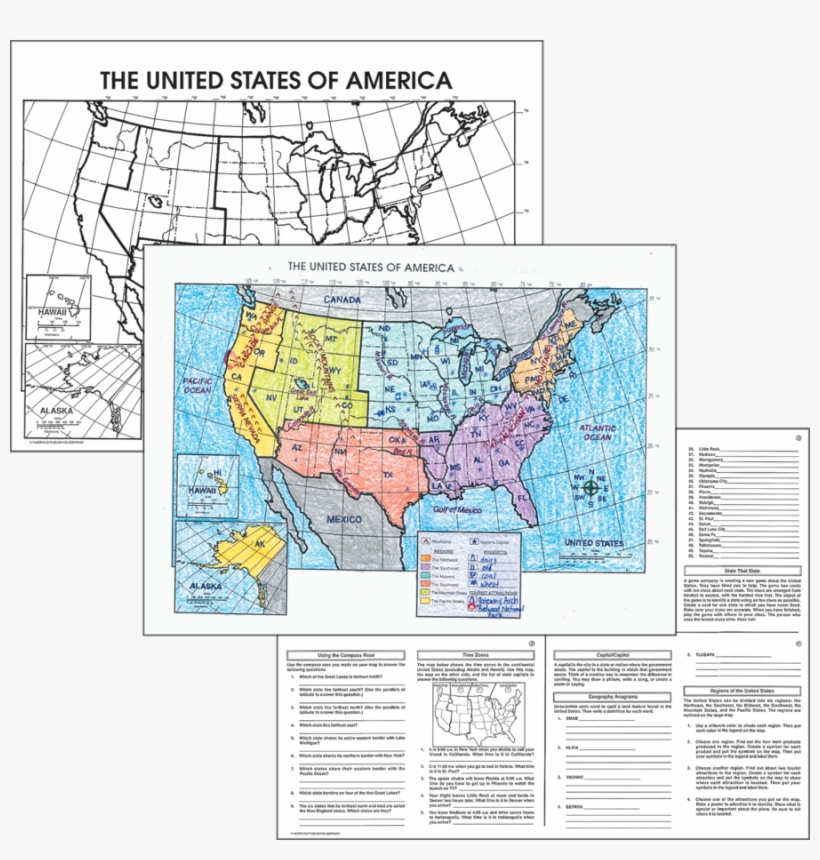 Tcrm237 The United States Map Activity Posters Image - Map - 900x900 ...