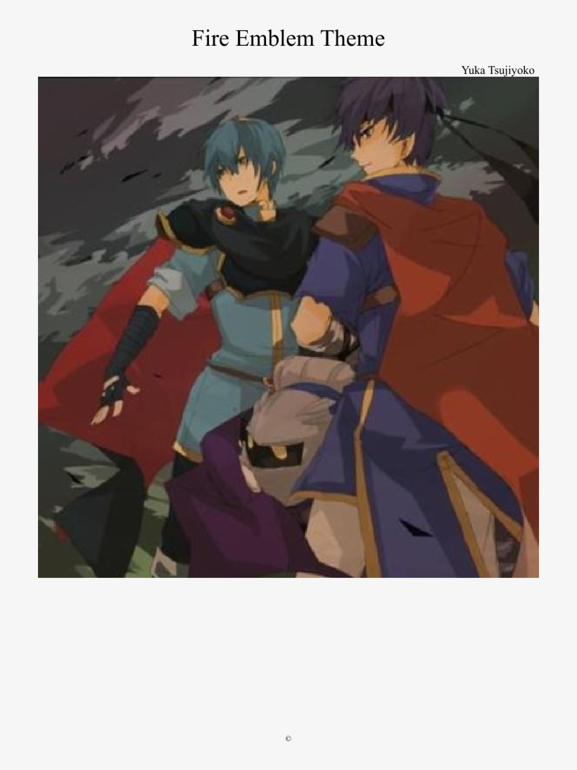 Fire Emblem Theme Sheet Music Composed By Yuka Tsujiyoko - Cartoon ...