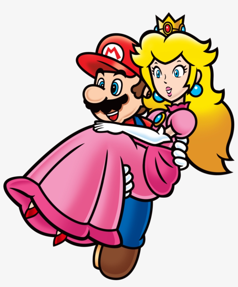 Clipart Library Carrying Peach By Famousmari Super - Mario Bros And Peach - 827x966 PNG Download ...