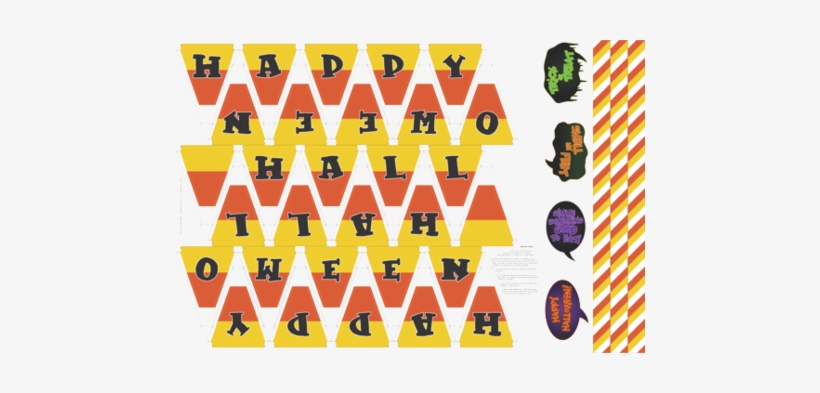 Candy Corn 'happy Halloween' Banner Fabric By Seidabacon - Seed Bead ...