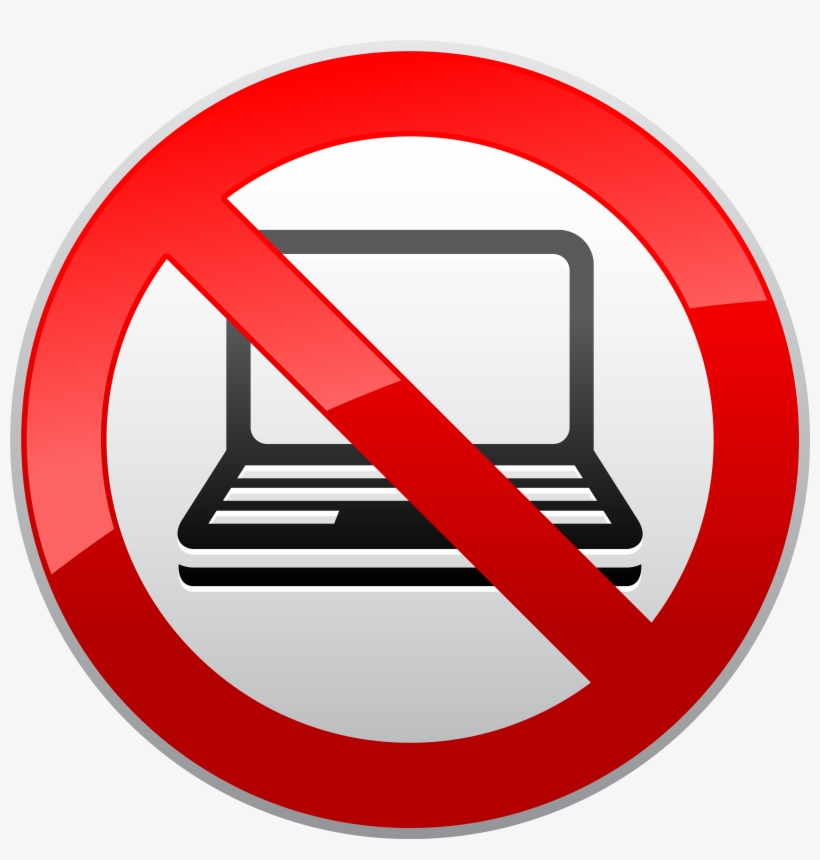 No Laptop Prohibition Sign Png Clipart - No Coolers Allowed Sign ...