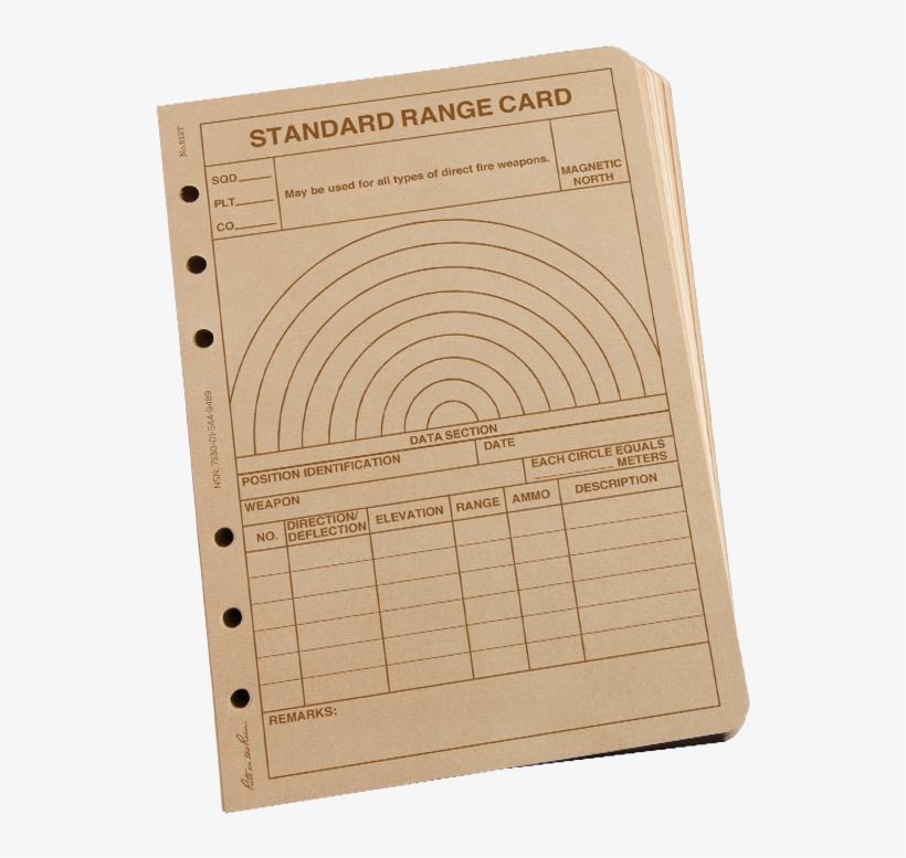 Loose Leaf Tams Paper - British Army Range Card - 700x700 PNG Download ...