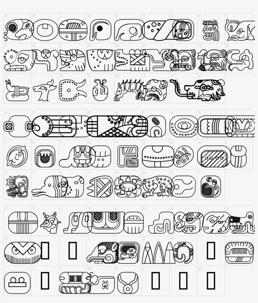 Download Transparent Glyphs Font Download - Mayan Typography - PNGkit