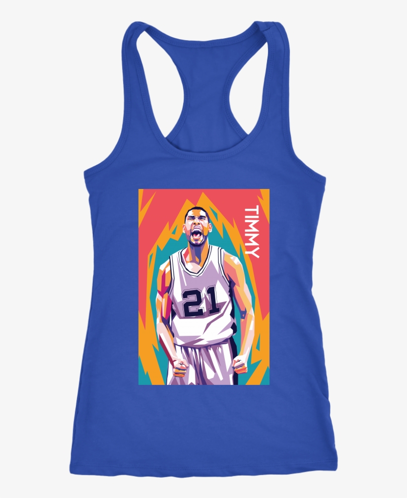 Tim Duncan Pop Art Racerback T-shirt - Shirt - 1024x1024 PNG Download ...