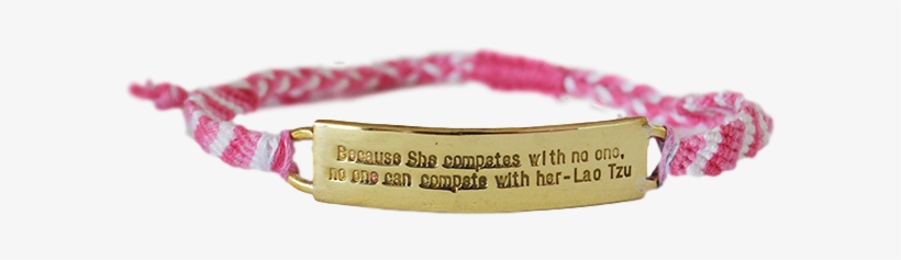Lao Tzu "because She Competes With No One" Self-love - Bracelet ...