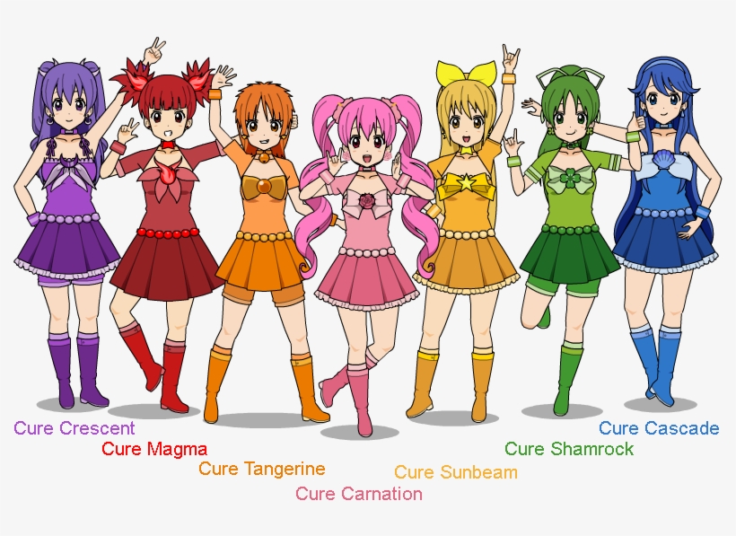 Cure Carnation And Her Company - Anime - 800x527 PNG Download - PNGkit
