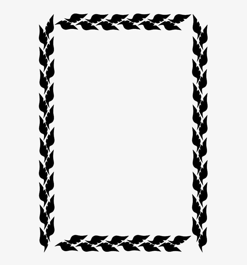 Download Transparent Medium Image - Leaf Border Design Black And White ...