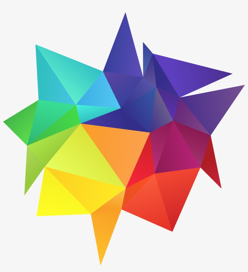 Rainbow Colors Design Element Vector - Triangles Colors Png - 5000x3333 ...