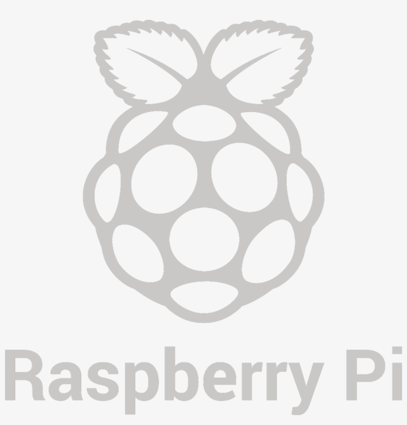 Rpi Logo Grey Stacked Print - Raspberry Pi Logo Black And White ...