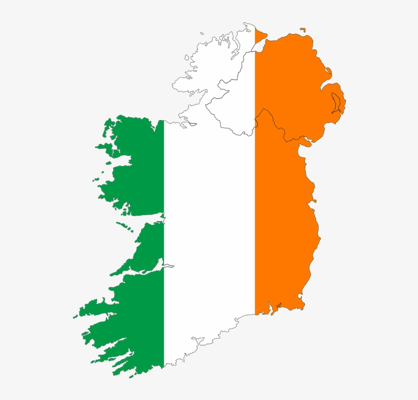 Ireland Flag Map - 561x720 PNG Download - PNGkit