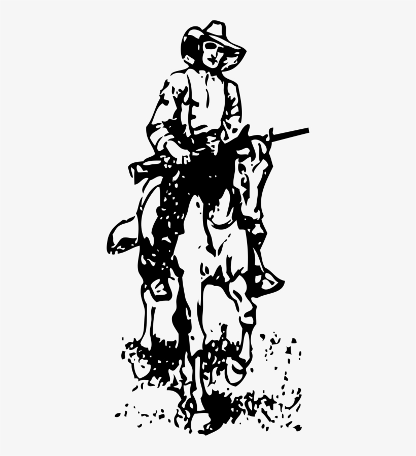 Cowboy On Horse - Vector Cowboy On A Horse - 400x819 PNG Download - PNGkit