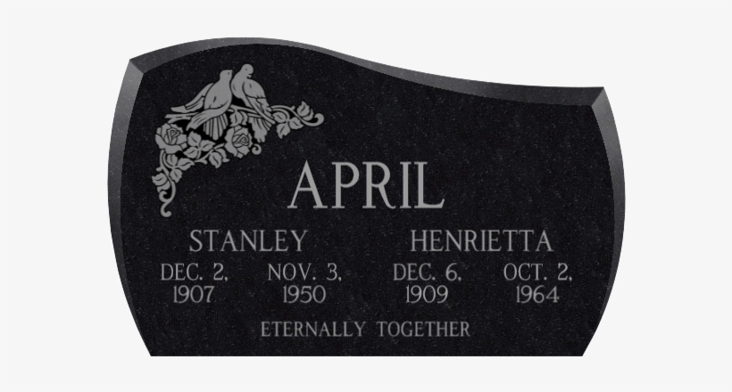 April Upright - Headstone Images Black Granite - 600x575 PNG Download ...