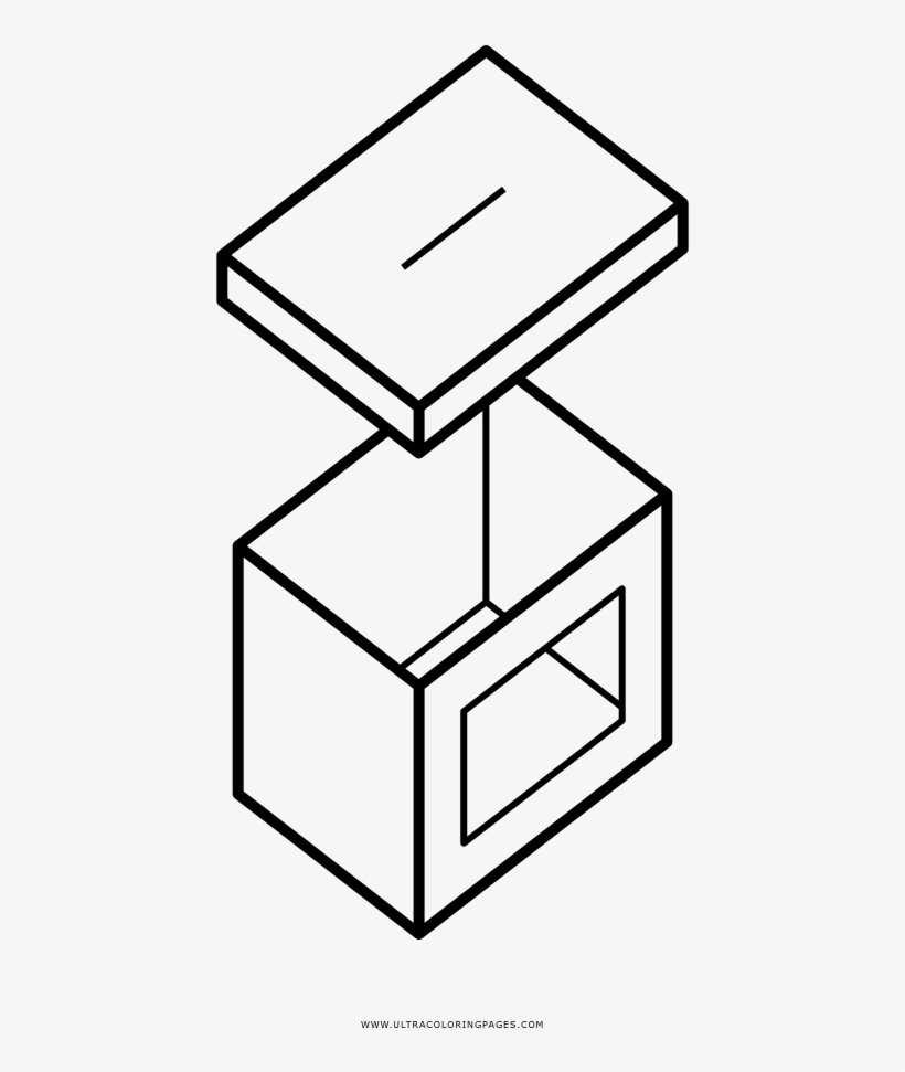 Download Transparent Ballot Box Coloring Page - Isometric Drawing Of A ...