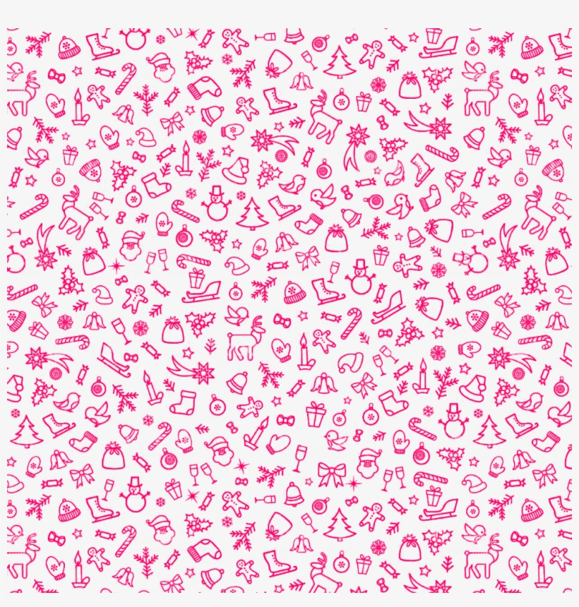 Download Transparent Background Sticker - Christmas Icons Pattern ...