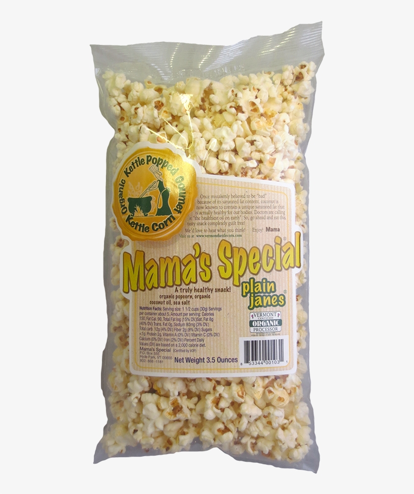 Mama's Special Organic Plain Janes - Kettle Corn - 500x944 PNG Download ...