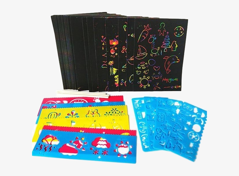 Rainbow Color Scratch Art - Stencil - 600x600 PNG Download - PNGkit