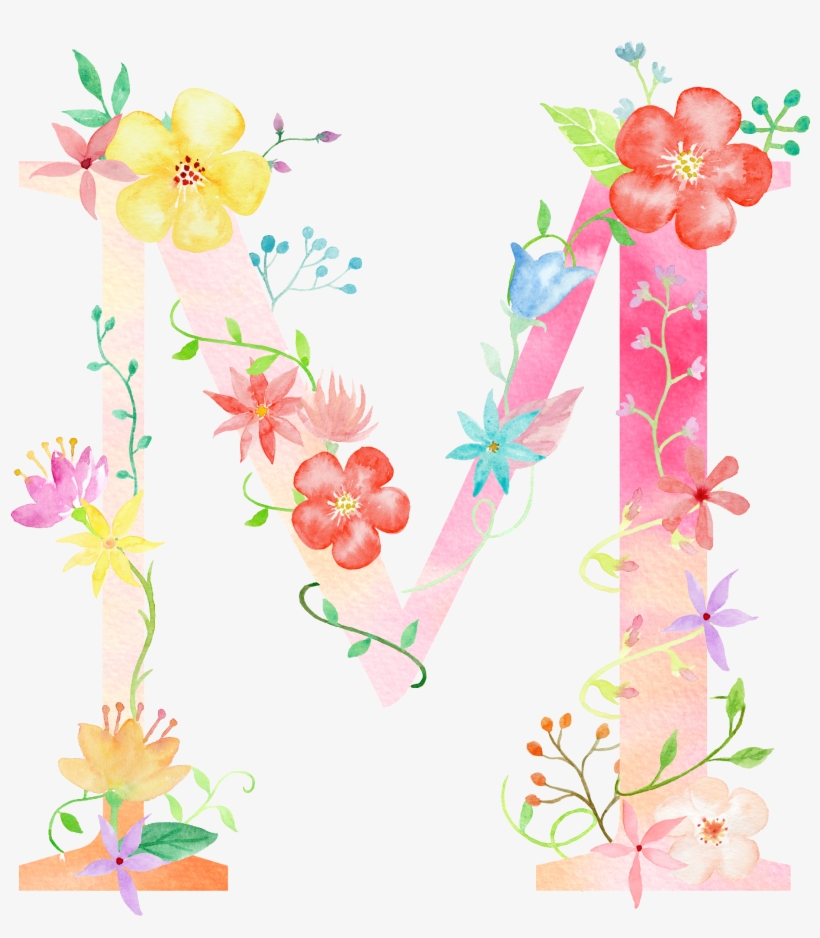 M - M Pink Letter Flower - 2400x3000 PNG Download - PNGkit