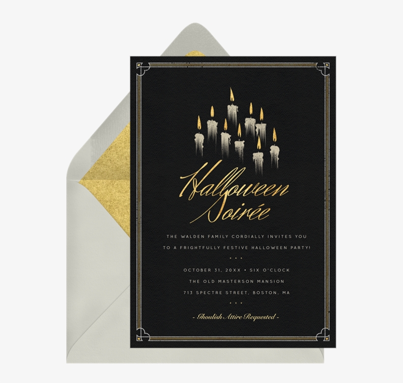 Sleepy Hollow Greenvelope Flickering Flame Invitations - Calligraphy ...