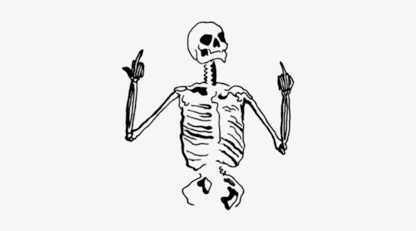 Download Transparent Sticker By Olivercute - Skeleton Middle Finger ...