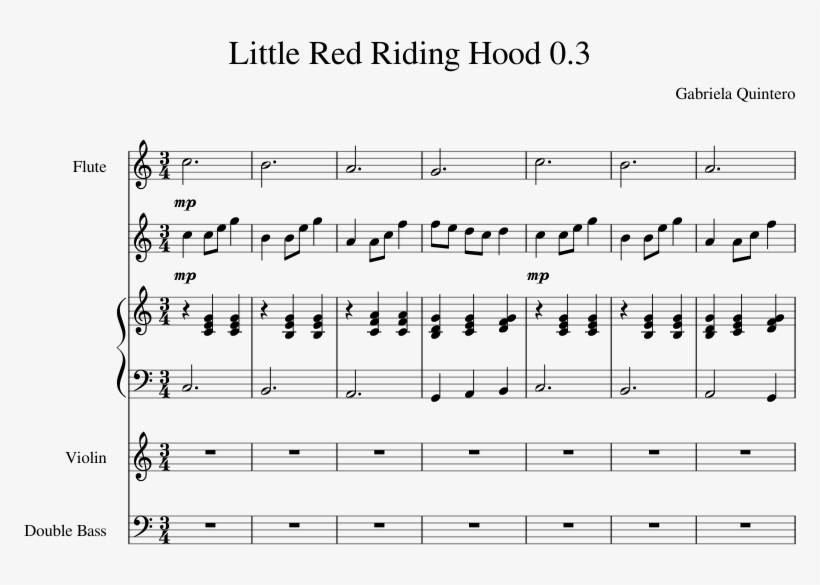 Little Red Riding Hood - Sheet Music - 850x1100 PNG Download - PNGkit