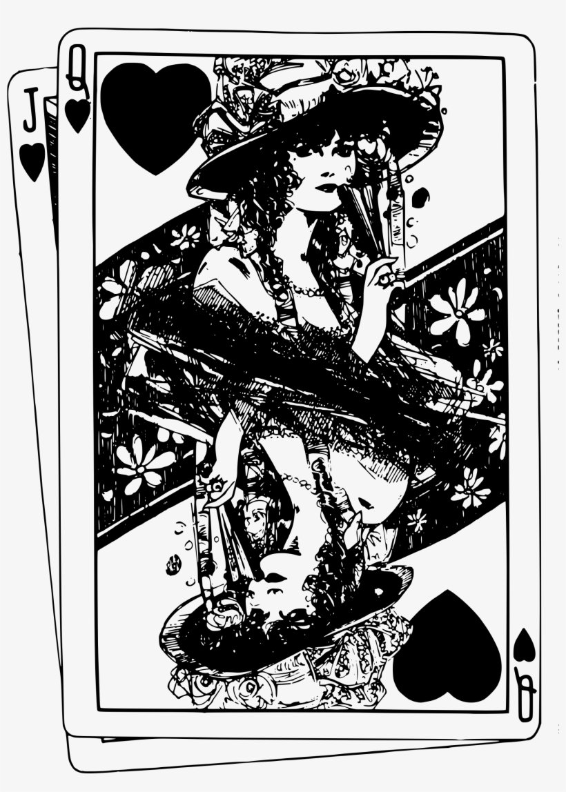 Big Image - Black And White Queen Card - 1776x2400 PNG Download - PNGkit