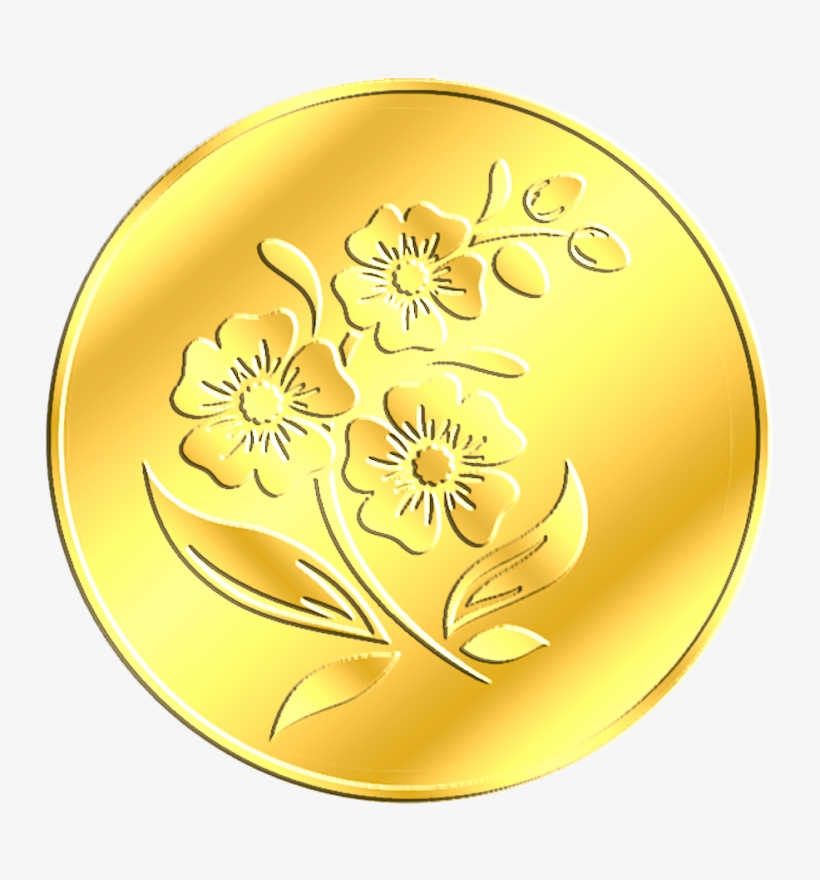 More Views - Gold Coin Flower Design - 800x800 PNG Download - PNGkit